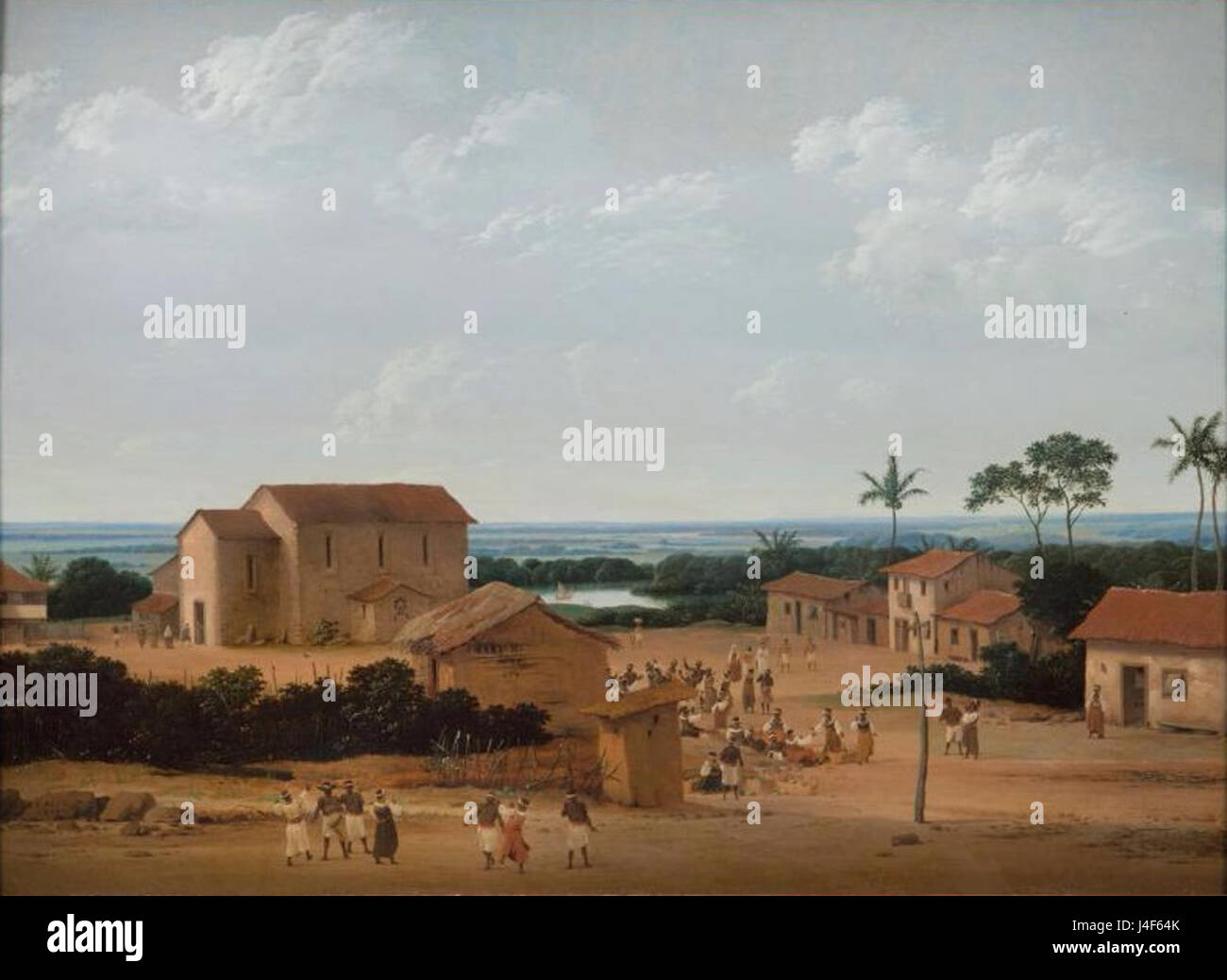 'Assentamento no Brasil' by Frans Post depicts the early colonial ...