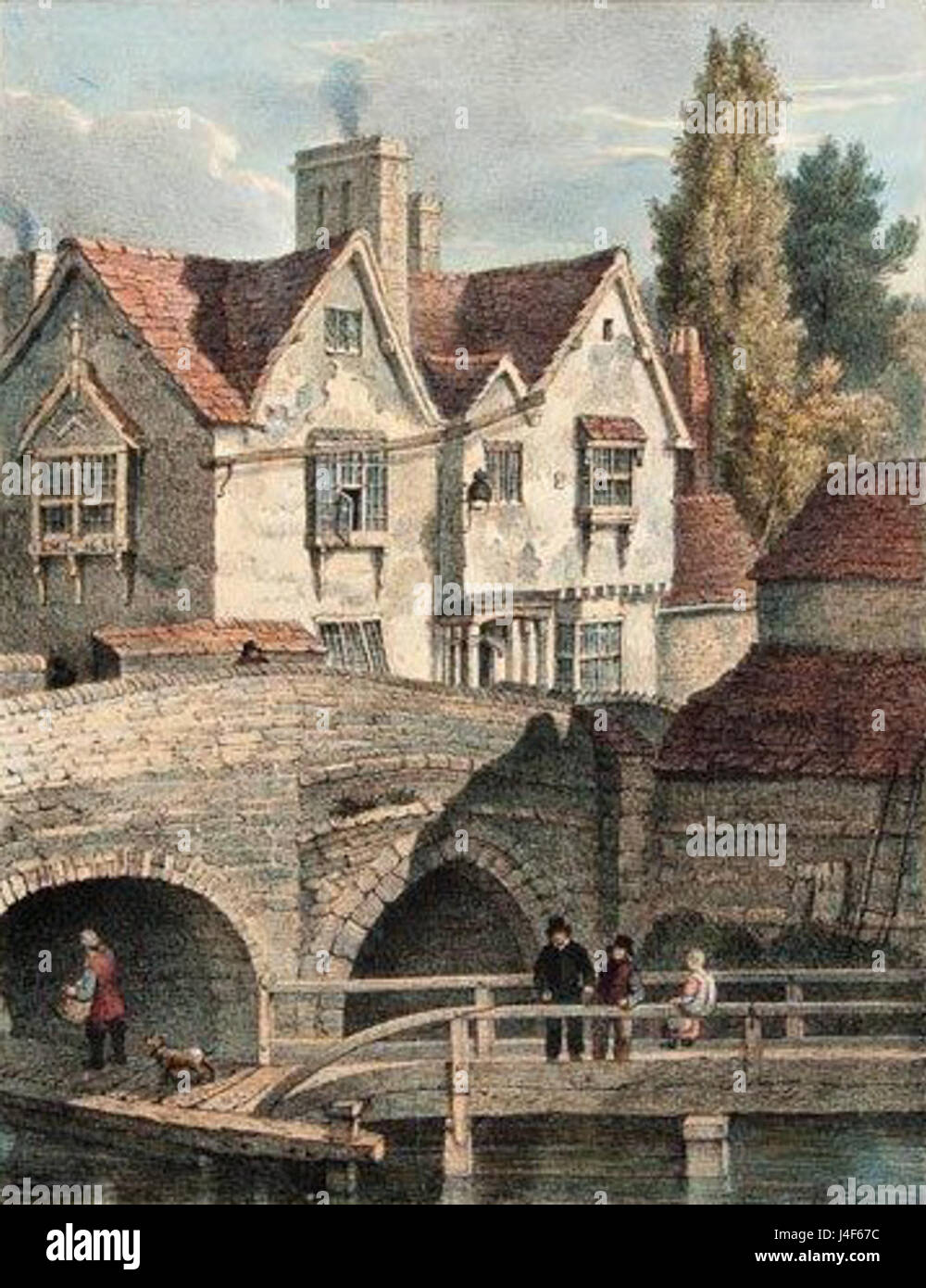 Old buildings on the West bridge Leicester Stock Photo - Alamy