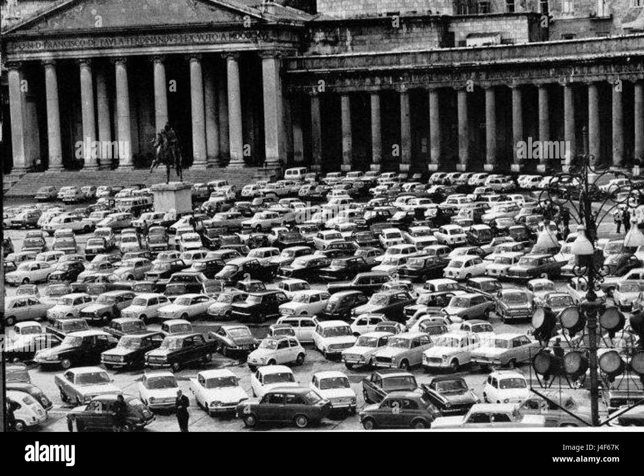 Italy naples piazza church Black and White Stock Photos & Images - Alamy