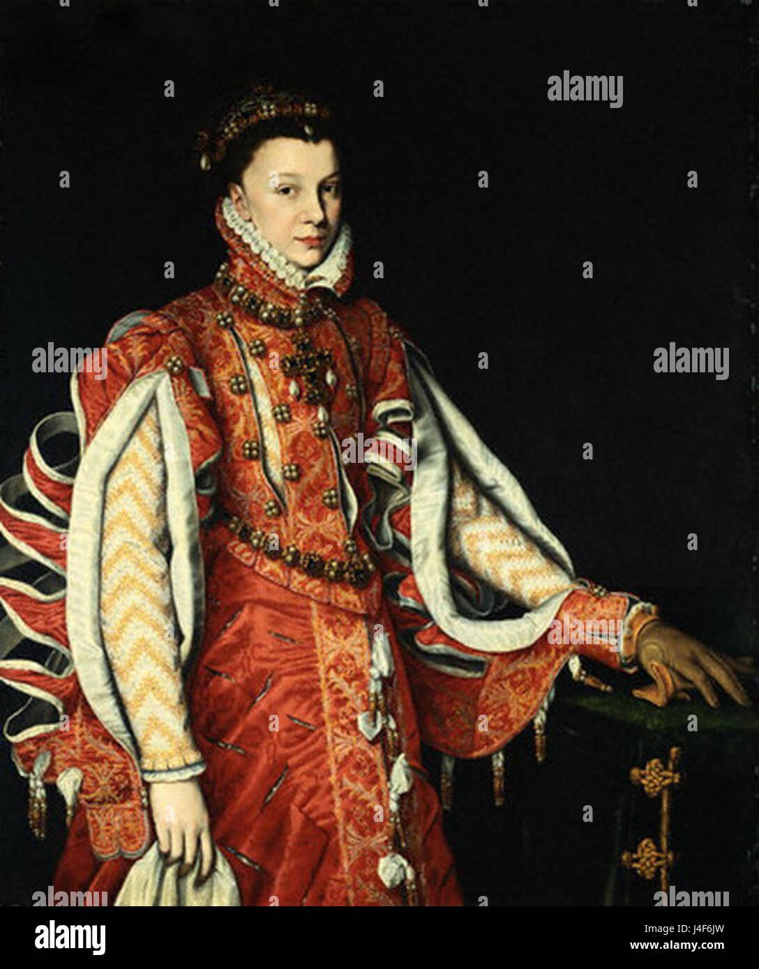 Elizabeth de Valois Queen of Spain by Antonis Mor 1568 Stock Photo - Alamy