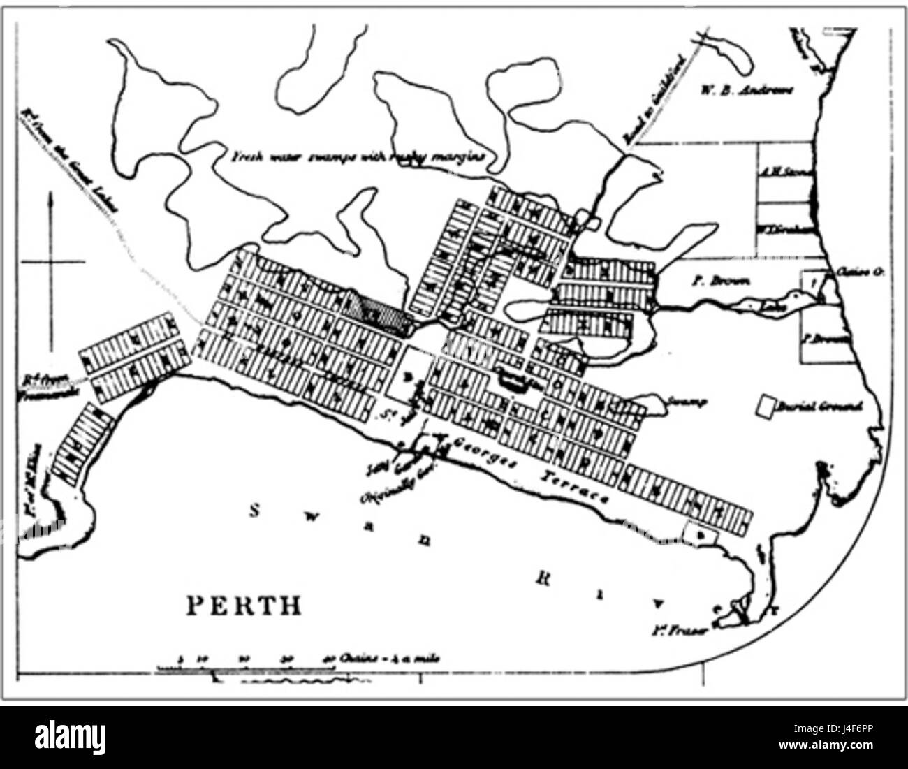 Map Of Perth Black and White Stock Photos & Images - Alamy