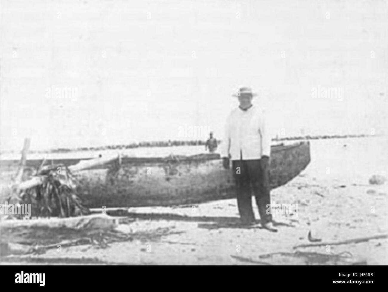 This historical photograph captures Chief Ariki of Aitutaki, an island ...