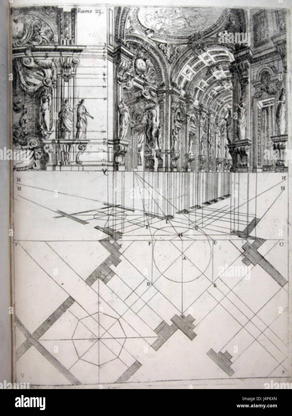 Ferdinando Galli de Bibiena stage design showing a scena par angolo ...