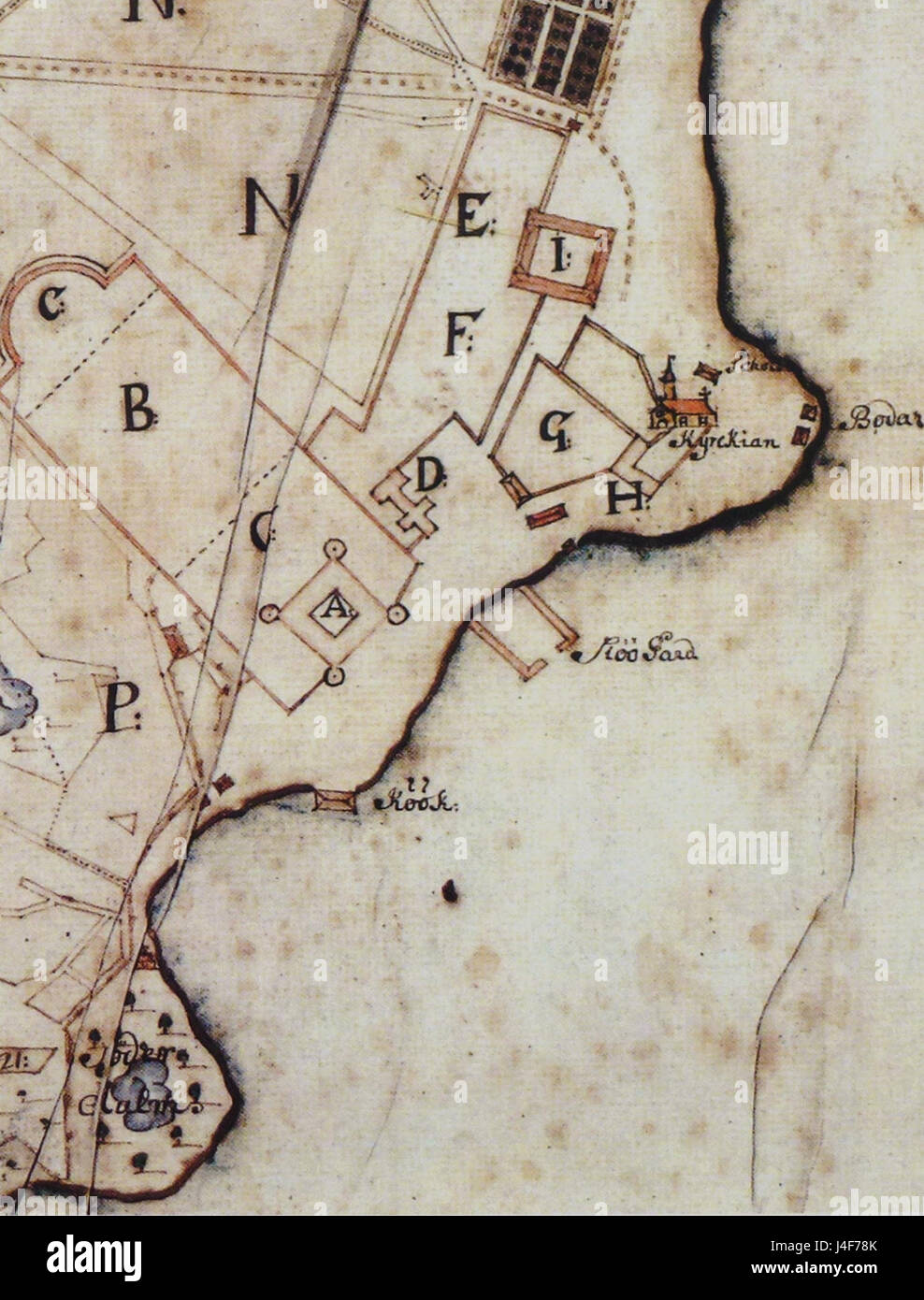 The Skokloster map from 1704 illustrates the layout of the Skokloster ...