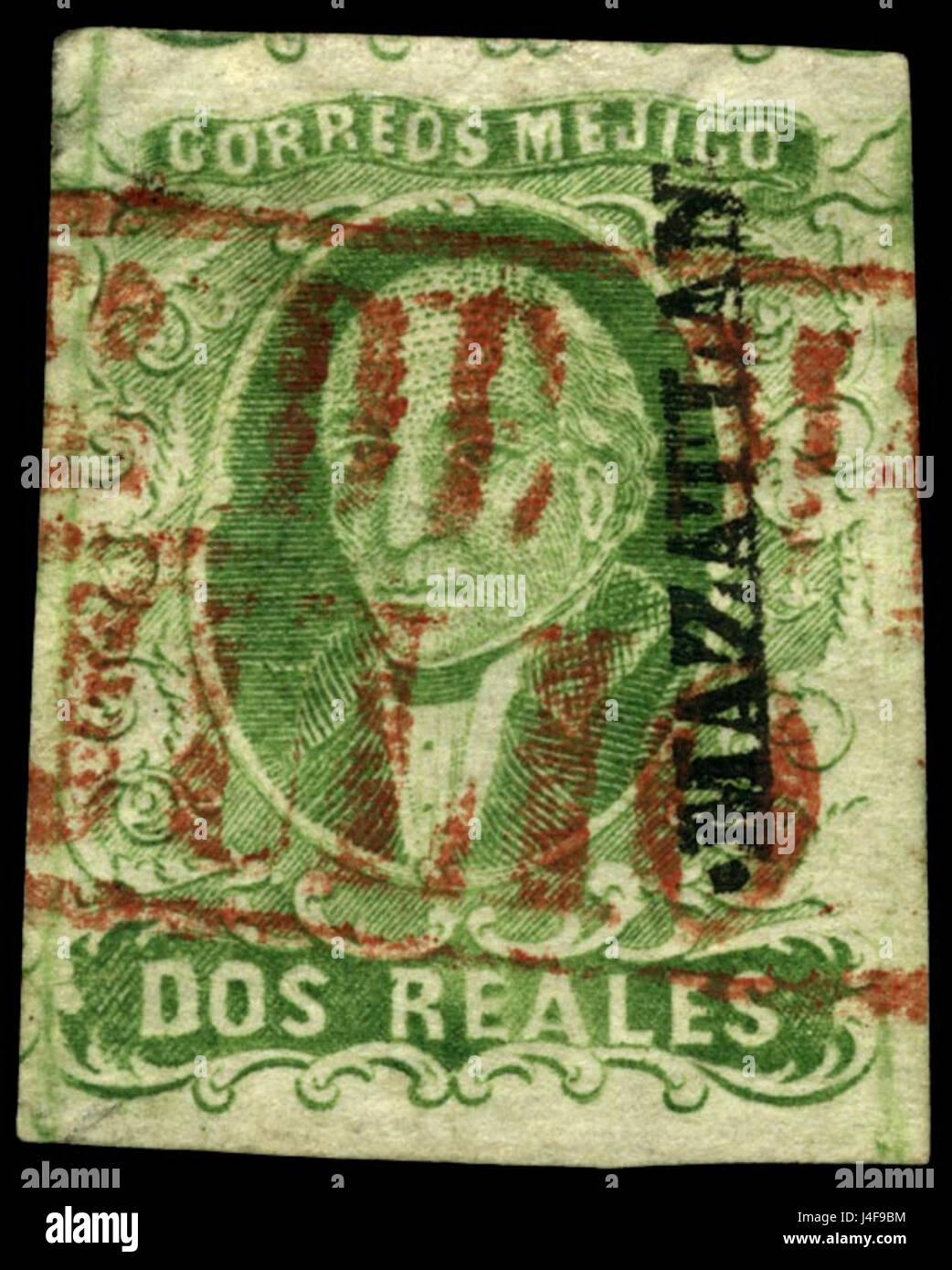 The 1856 2r stamp from Mexico is a rare historical postage item ...