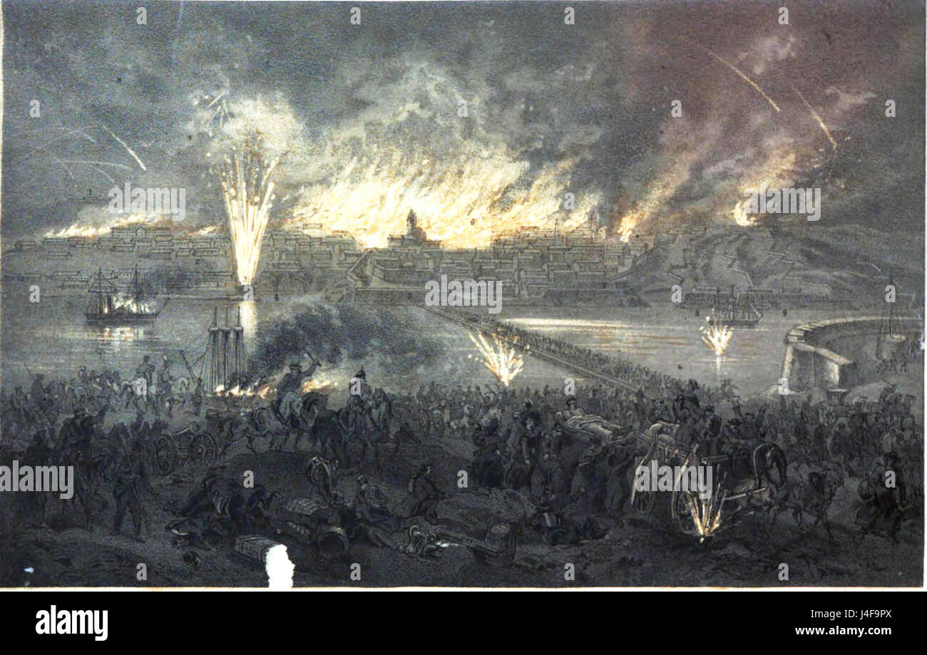 This illustration by George Dodd depicts the Battle of Sebastopol, a ...