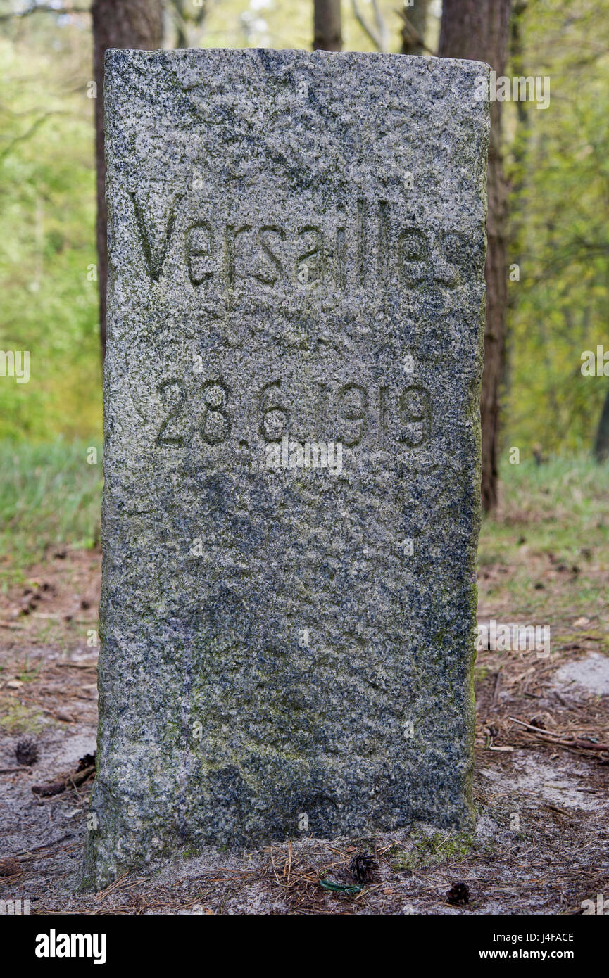 Freie Stadt Danzig/Deutschland and Third Reich boundary stone in former ...