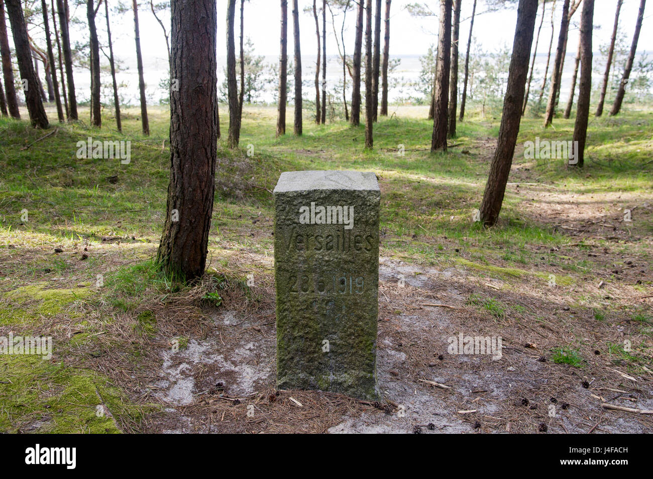 Freie Stadt Danzig/Deutschland and Third Reich boundary stone in former ...