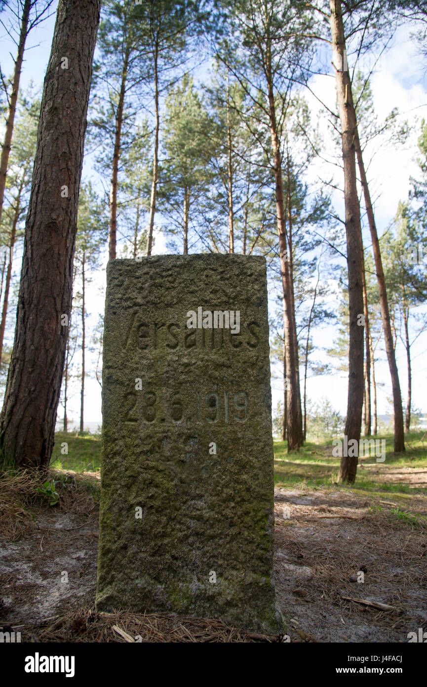 Freie Stadt Danzig/Deutschland and Third Reich boundary stone in former ...