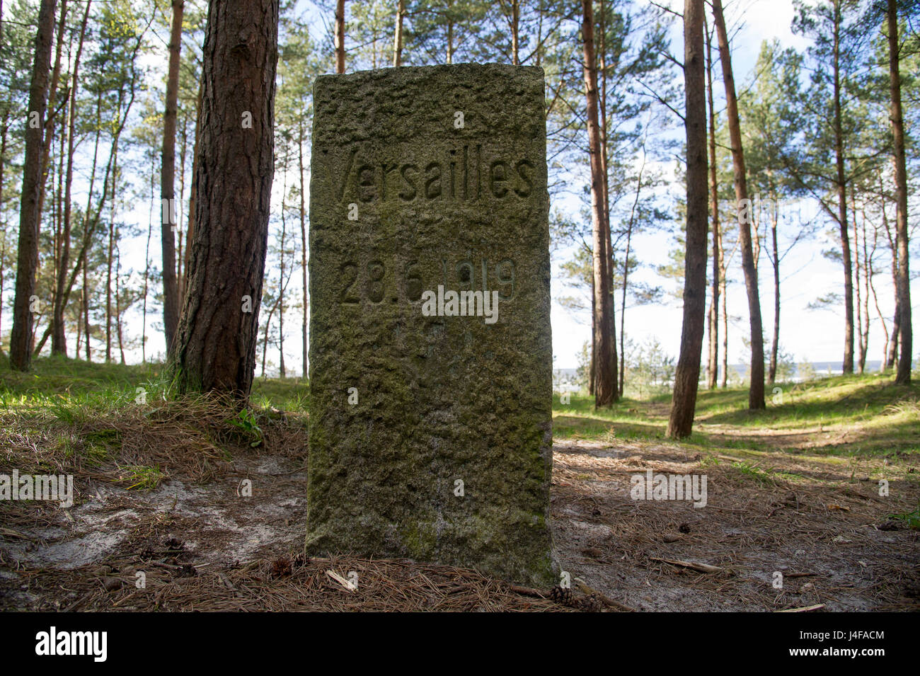 Freie Stadt Danzig/Deutschland and Third Reich boundary stone in former ...