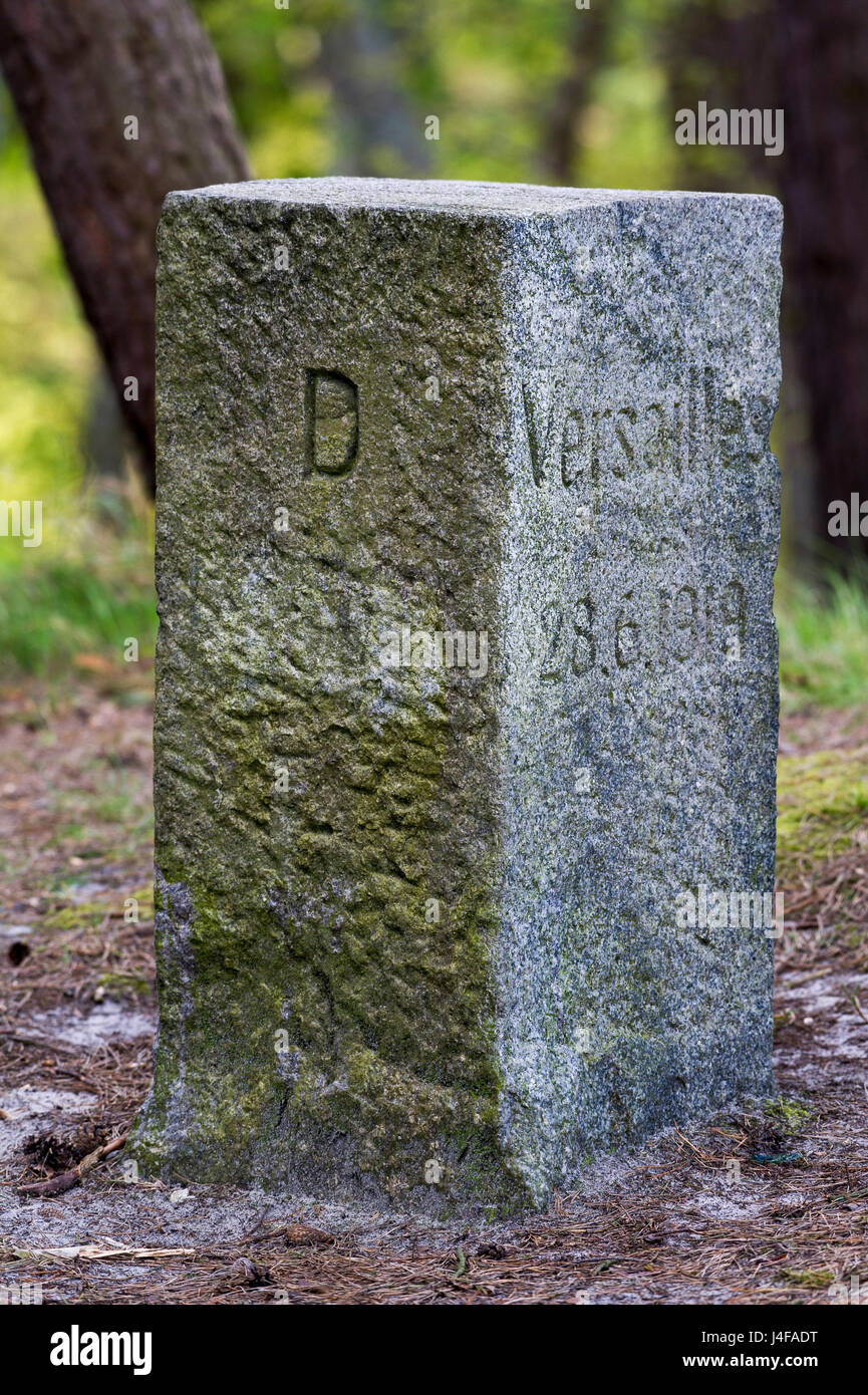 Freie Stadt Danzig/Deutschland and Third Reich boundary stone in former ...