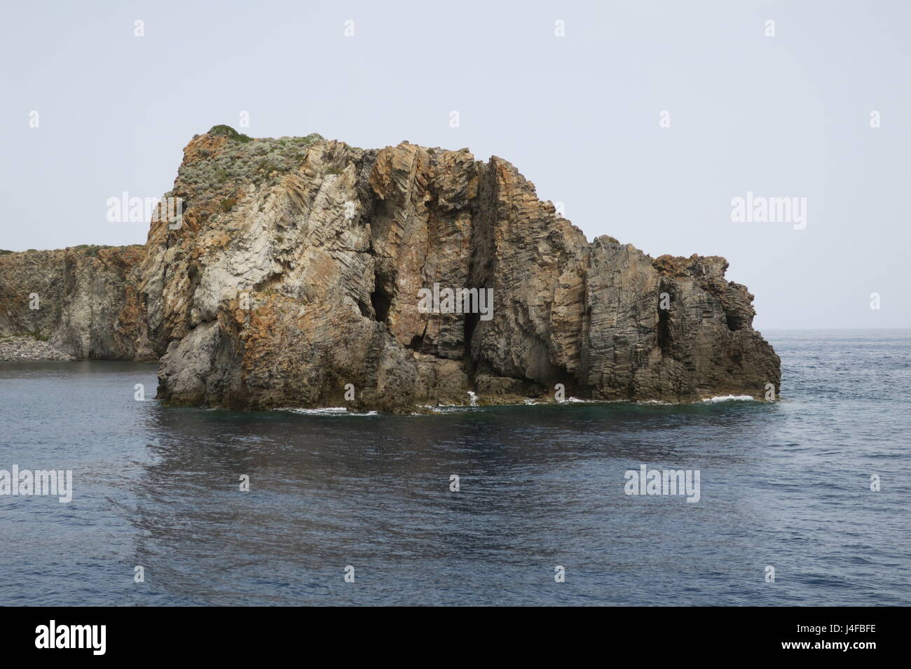 There are lots of mighty rocks in a sea near Panarea islan in Eolian ...