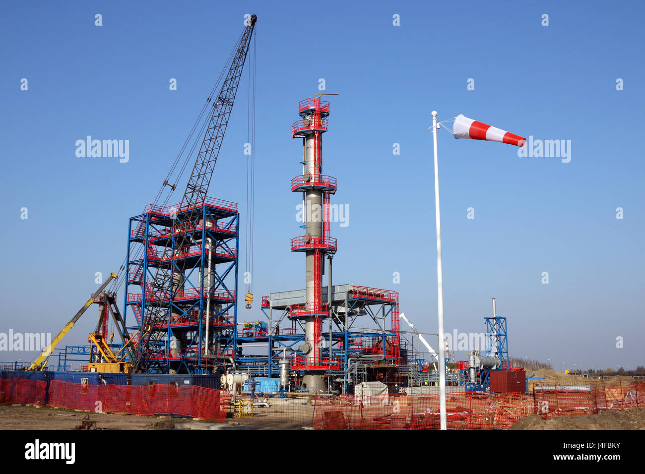 new factory construction site with crane Stock Photo - Alamy