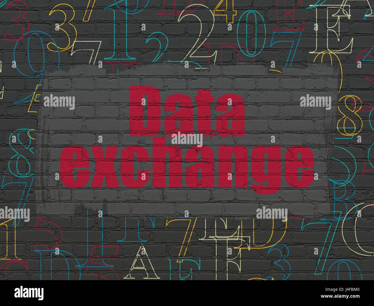 Data concept: Data Exchange on wall background Stock Photo - Alamy