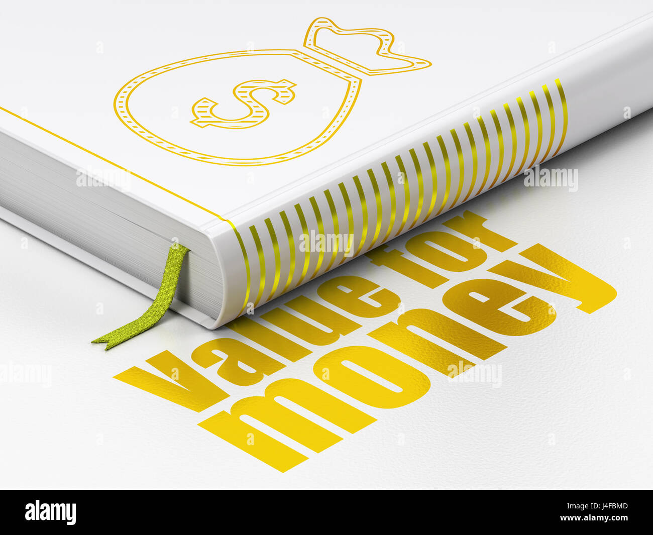 Banking concept: book Money Bag, Value For Money on white background ...
