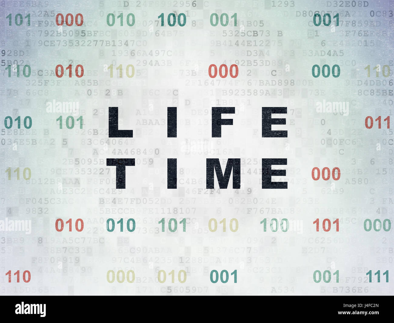 Time concept: Life Time on Digital Data Paper background Stock Photo ...