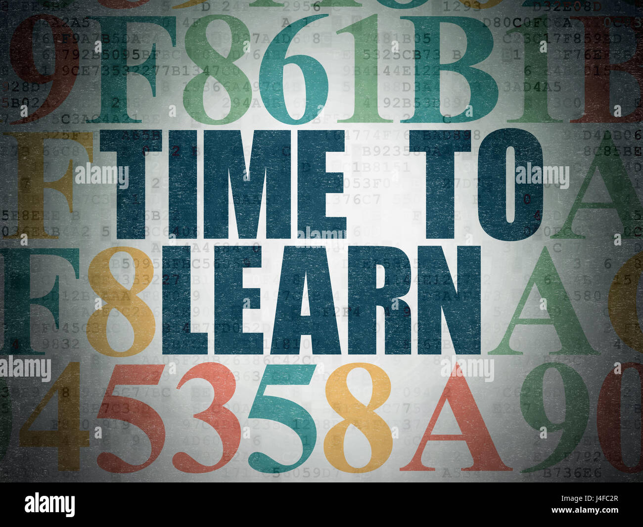 Time concept: Time to Learn on Digital Data Paper background Stock ...