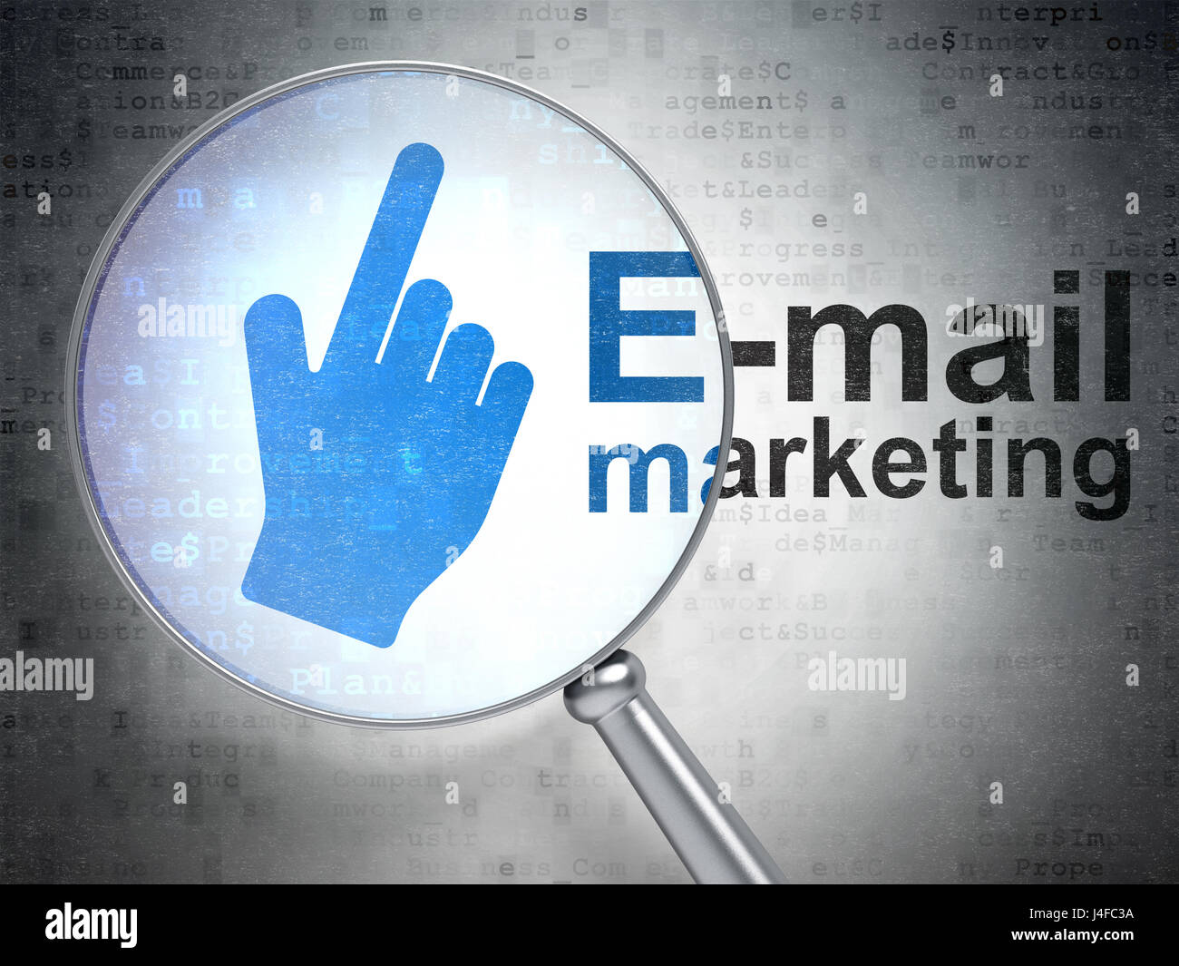 Advertising concept: Mouse Cursor and E-mail Marketing with optical ...