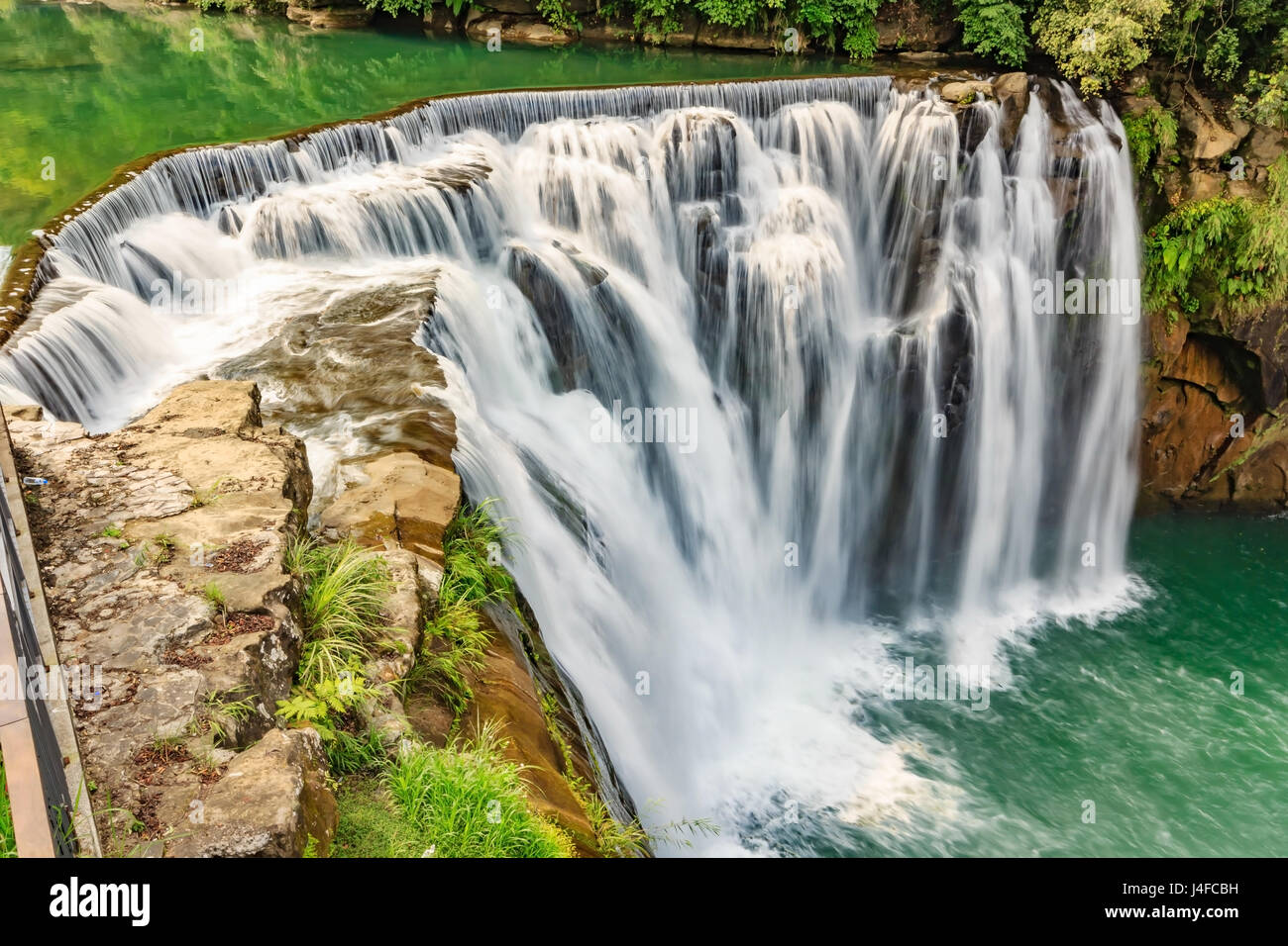 Beautiful Waterfall in Shifen Waterfall in Taipei, Taiwan, Long ...