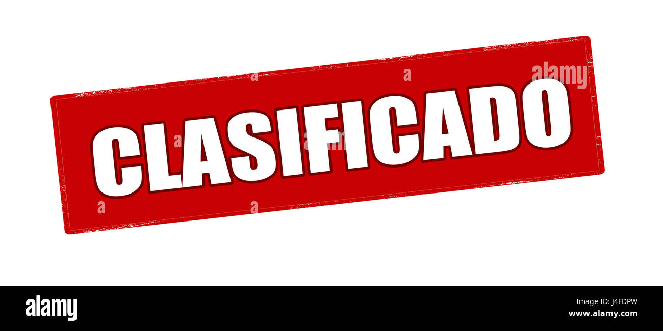 Stamp with word classified inside, vector illustration Stock Photo - Alamy