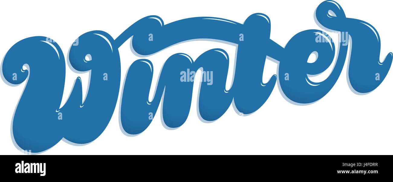 Winter hand lettering Stock Vector Image & Art - Alamy
