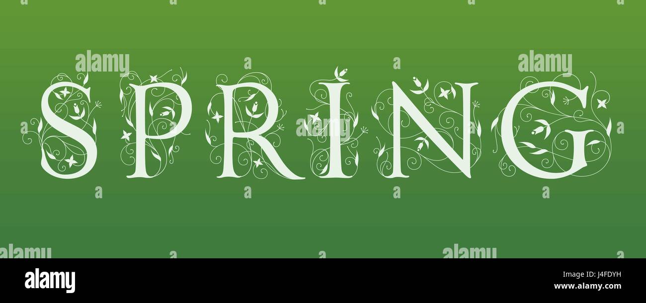 Spring floral lettering Stock Vector Image & Art - Alamy
