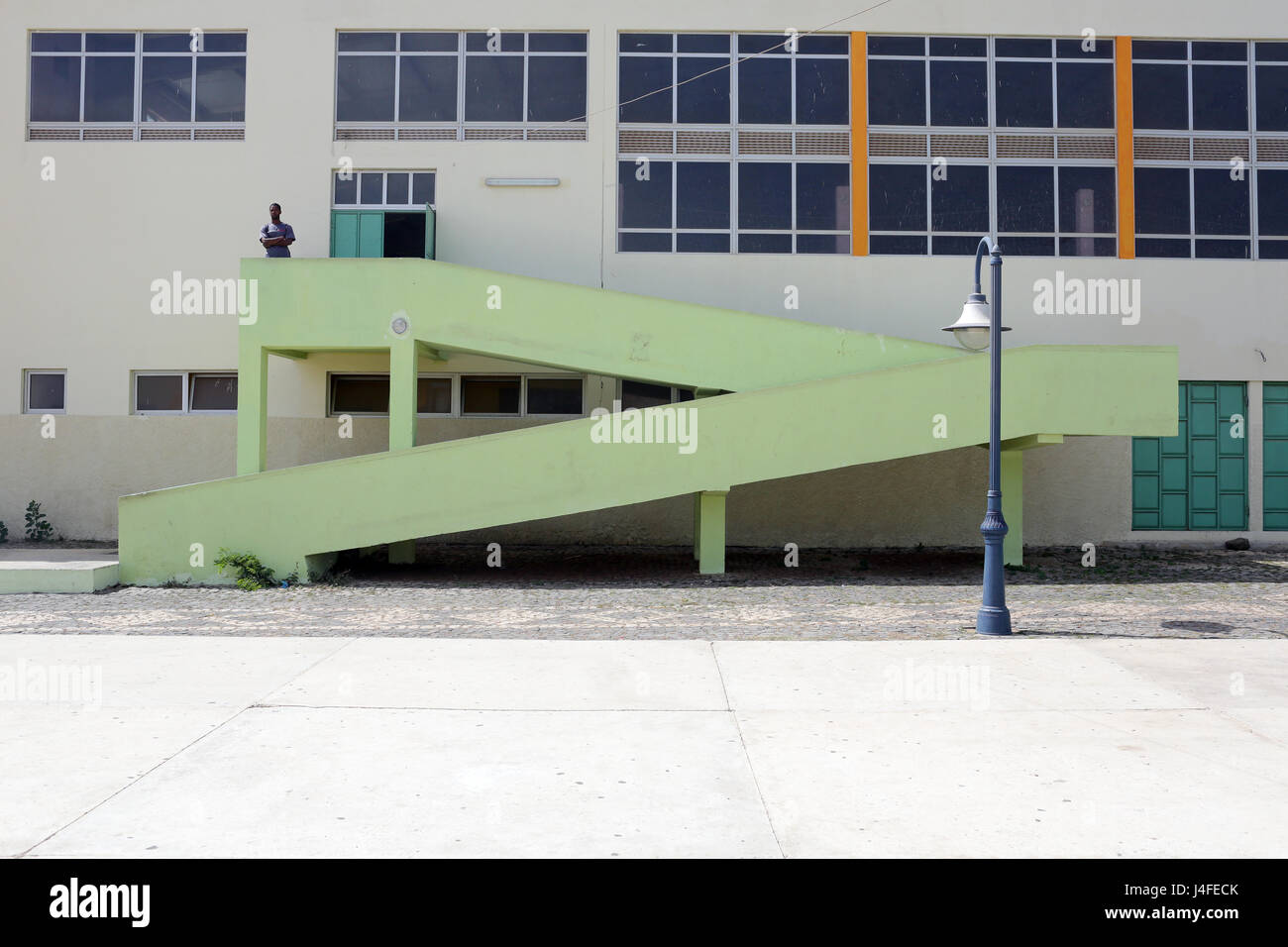 Sports centre building exterior ramp Stock Photo - Alamy
