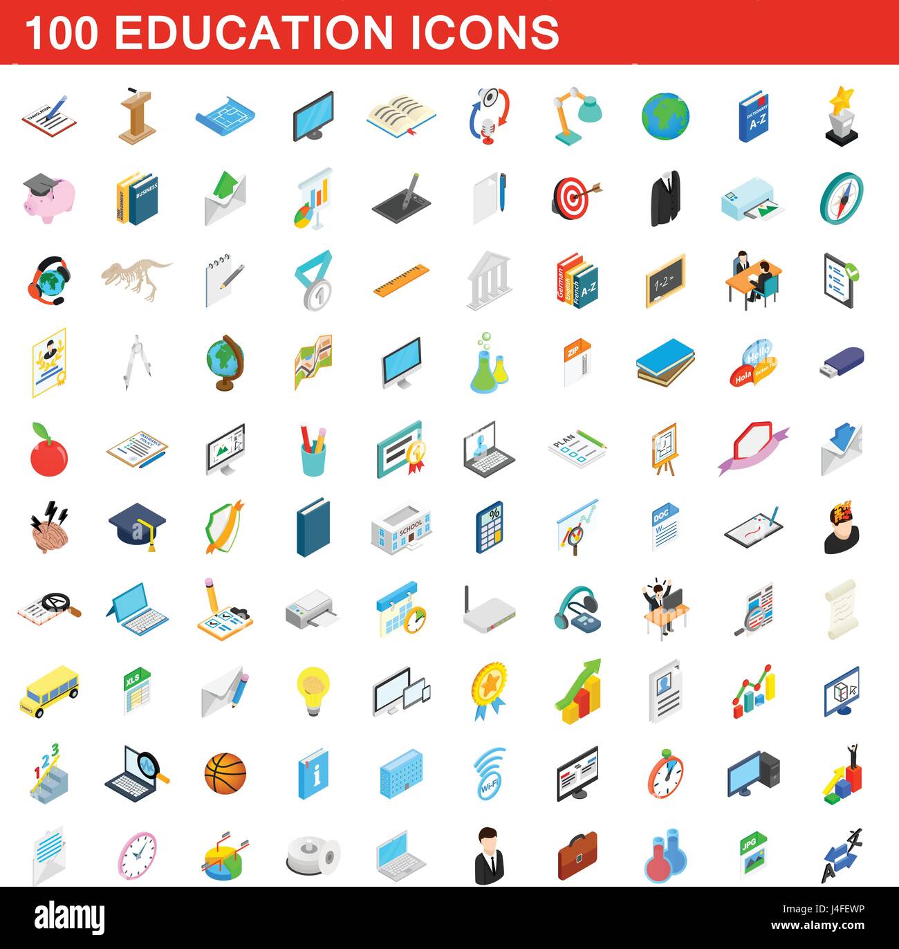 School isometric building study Stock Vector Images - Alamy