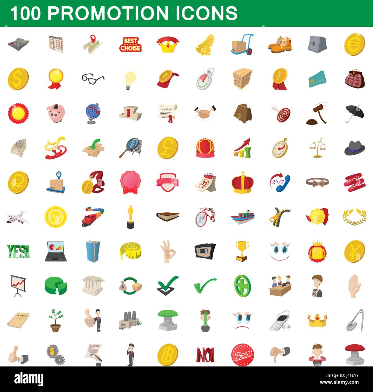 100 promotion icons set, cartoon style Stock Vector Image & Art - Alamy