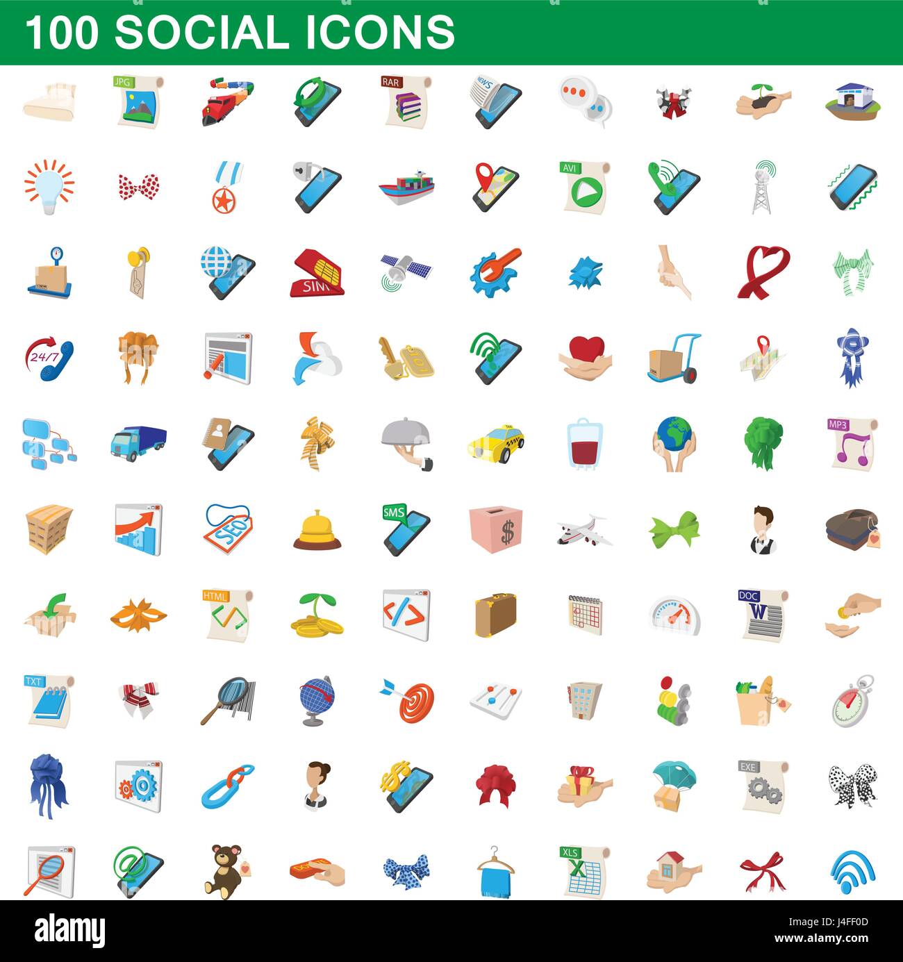 100 social communication icons hi-res stock photography and images - Alamy