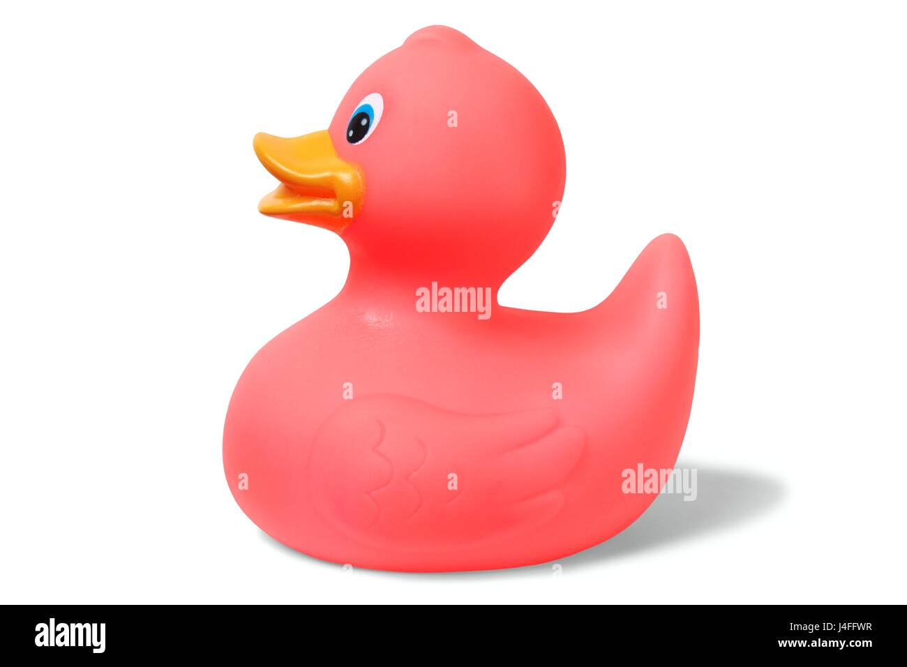 Pink rubber duck isolated on white background Stock Photo - Alamy