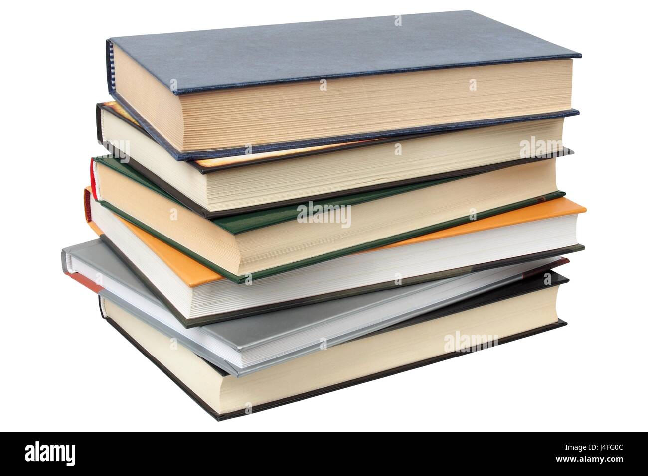 Short stack of books isolated on white background Stock Photo - Alamy