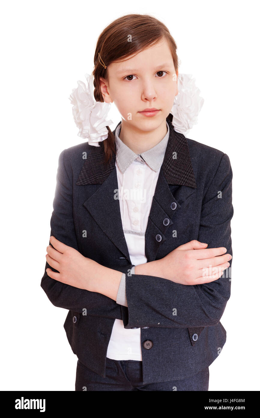 Teen girl school uniform sad hi-res stock photography and images - Alamy