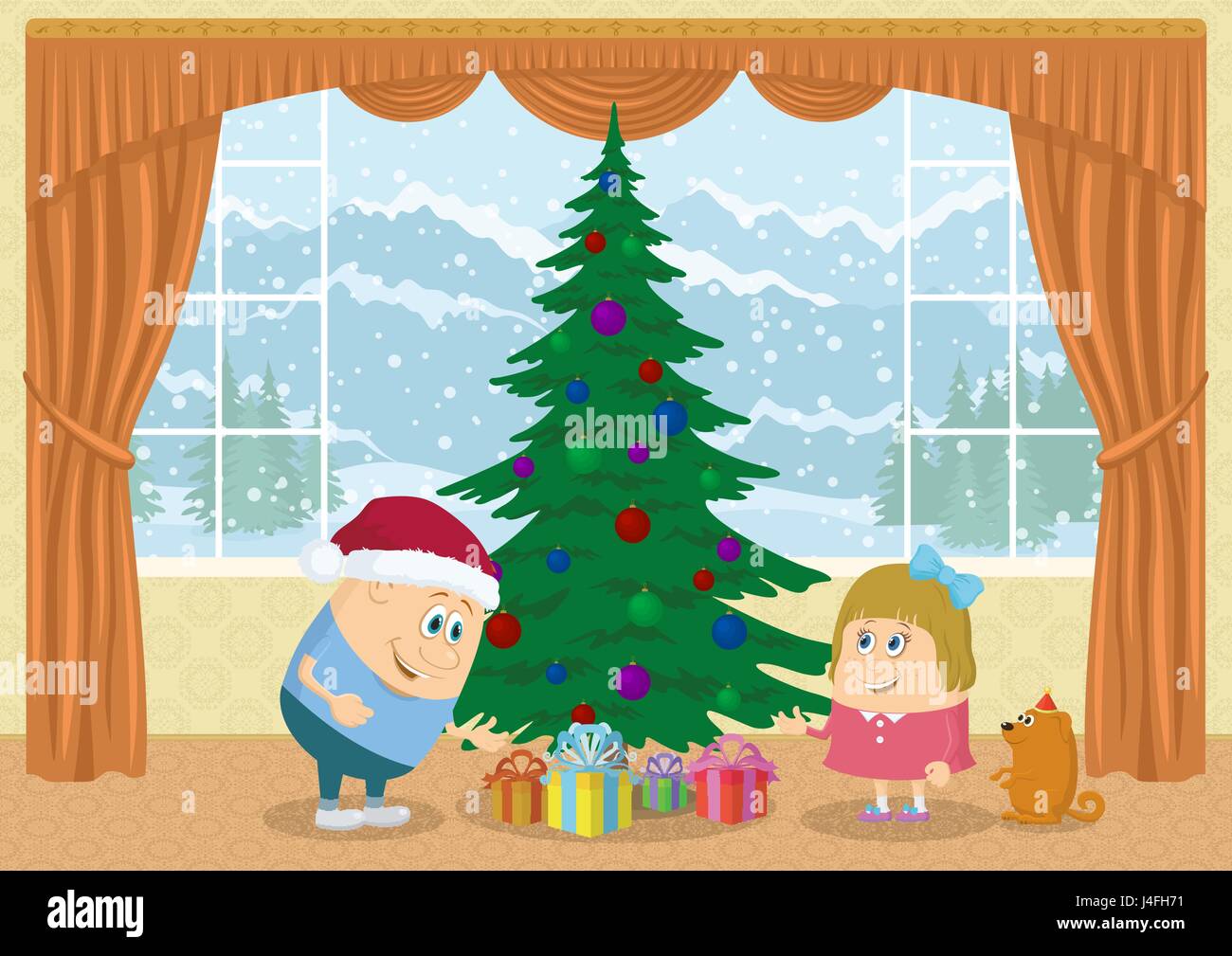 Winter fir tree under Stock Vector Images - Alamy