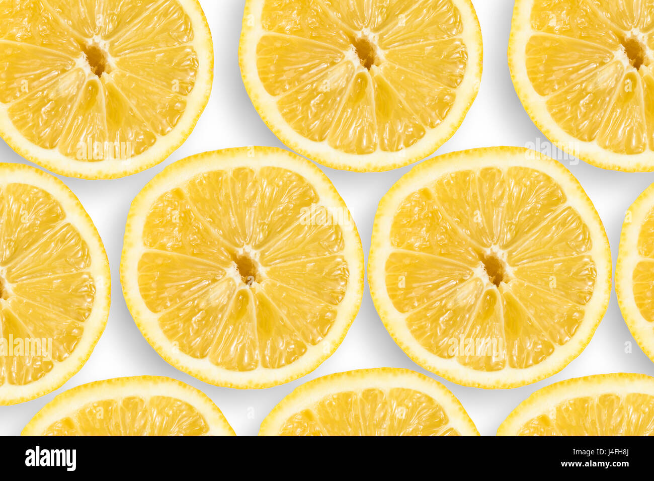 Multiple lemon halves composite on white background Stock Photo - Alamy