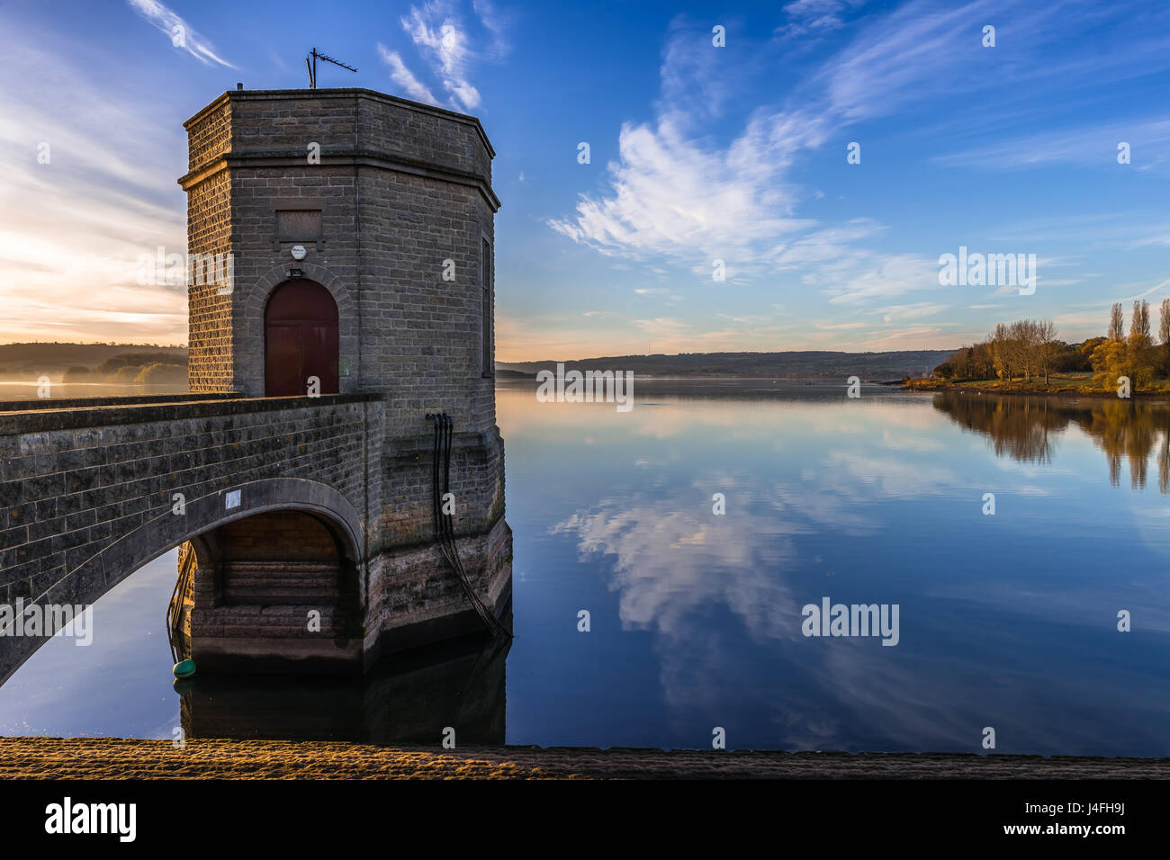 Chew Valley lake dam Stock Photo - Alamy