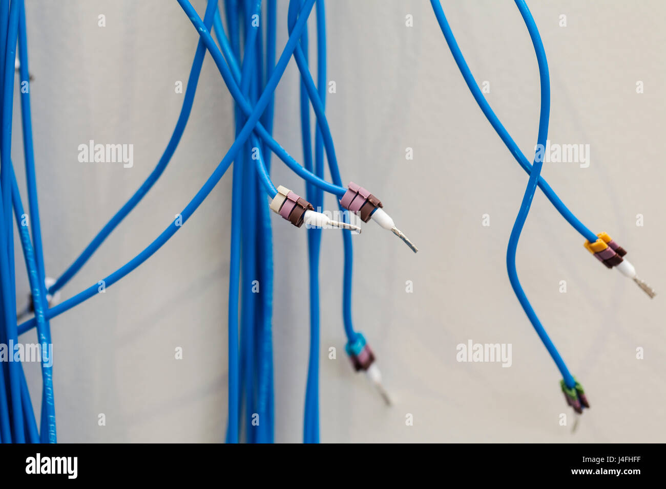electric cable connectors background, close up Stock Photo - Alamy