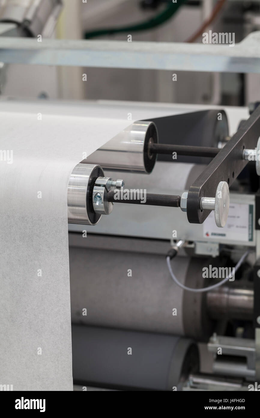 production on paper roll machine, close up Stock Photo - Alamy
