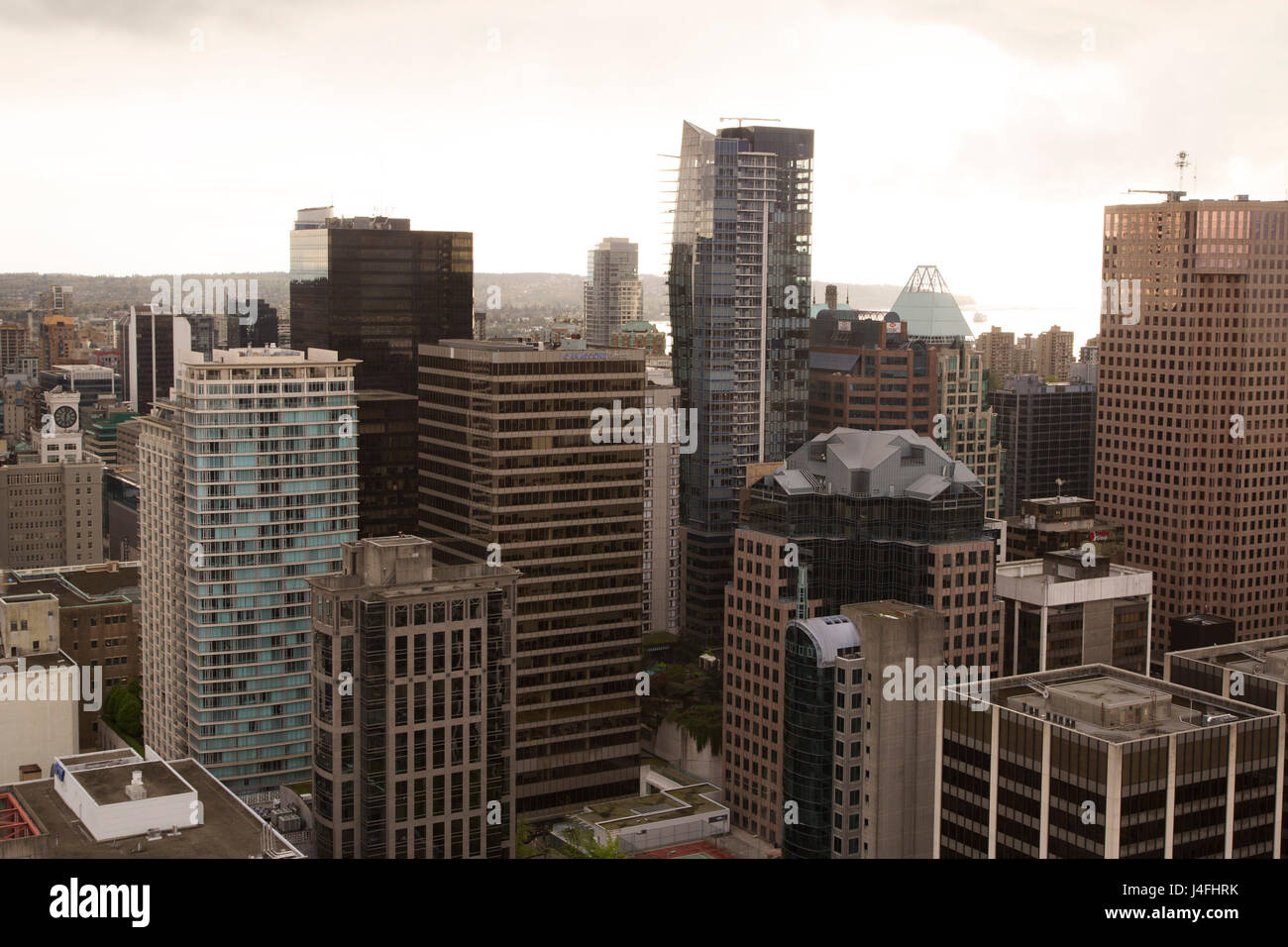 High-rise buildings in Vancouver, Canada. The buildings stand in the ...