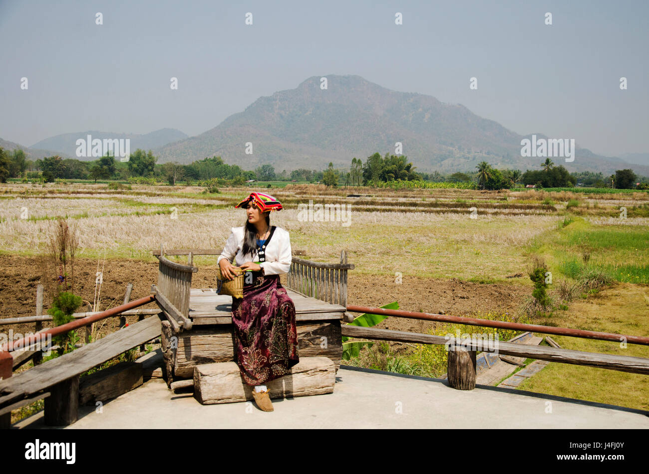 Travelers thai woman wearing costume traditional of Tai Dam ethnic for ...