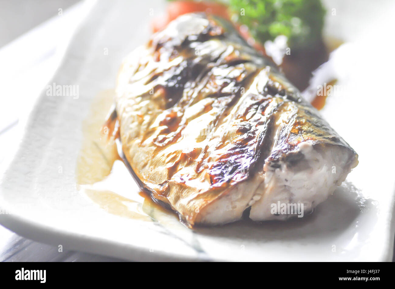 grilled saba , grilled fish or grilled blue mackerel in Japanese style ...