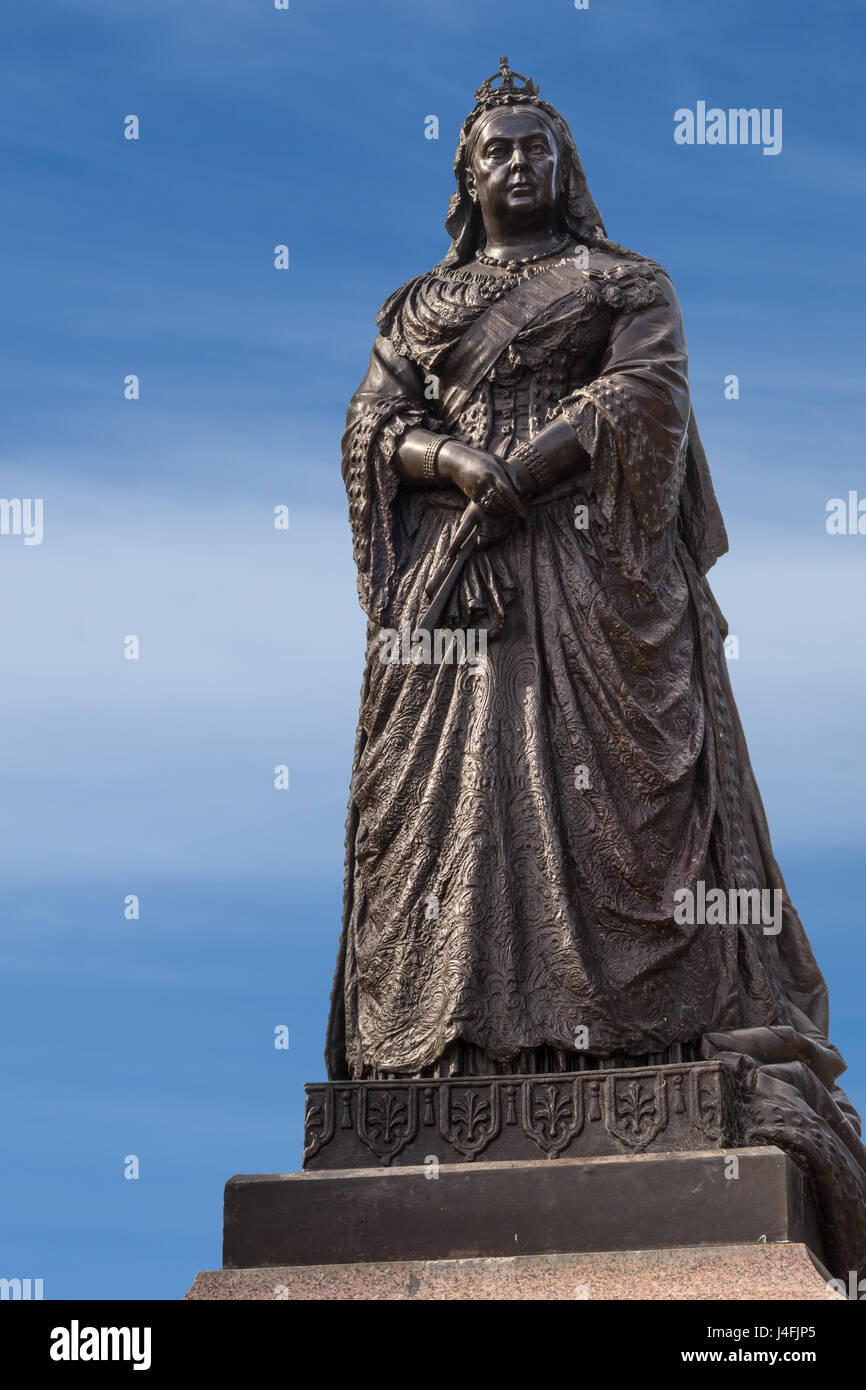 Auckland, New Zealand - March 5, 2017: Closeup of Black metal statue of ...