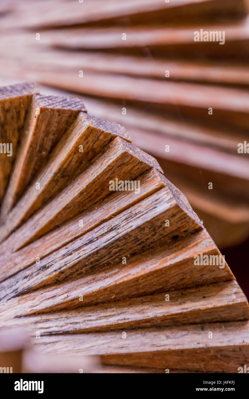 Wooden wood windbell wind chime spiral rotation Stock Photo - Alamy