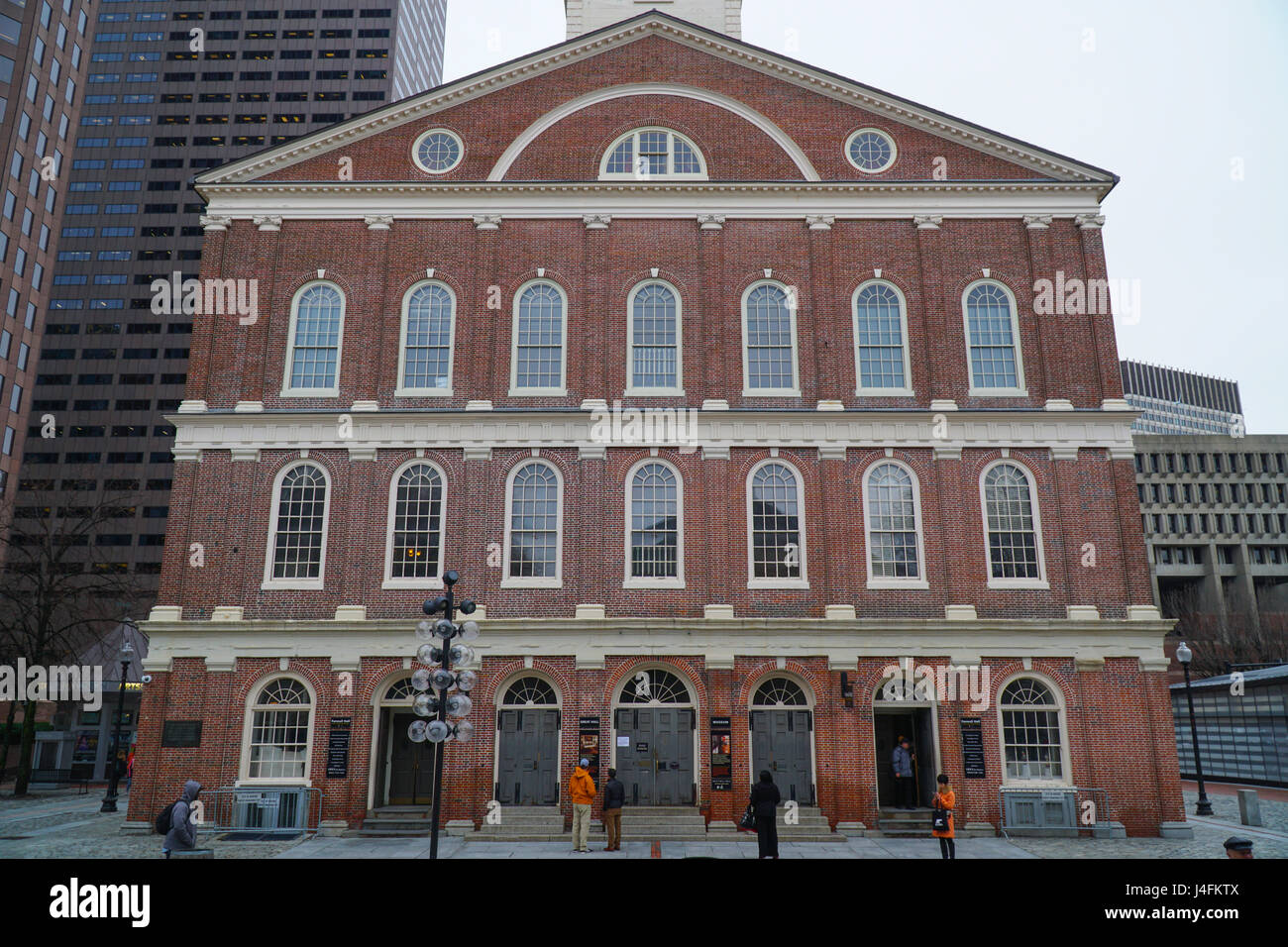 Faneuil Hall in Boston Old Town - BOSTON , MASSACHUSETTS Stock Photo ...