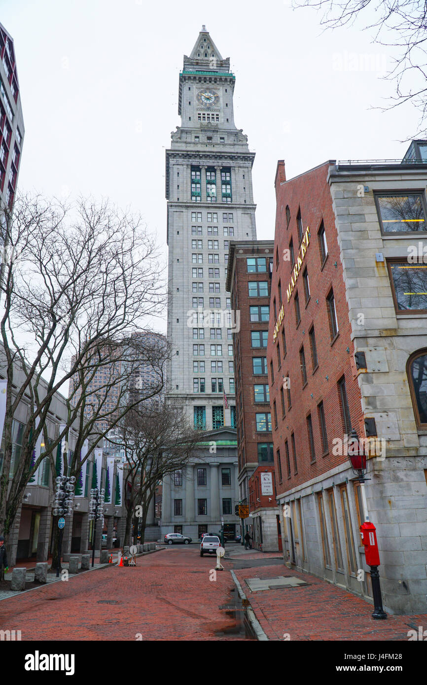 Custom House Tower in Boston Downtown - BOSTON , MASSACHUSETTS Stock ...
