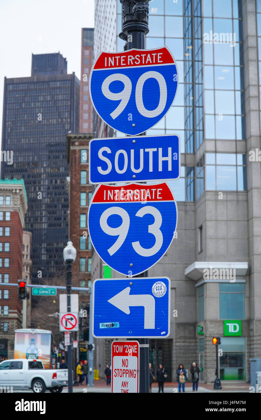 Street signs to Interstate 90 and I 93 in Boston - BOSTON ...