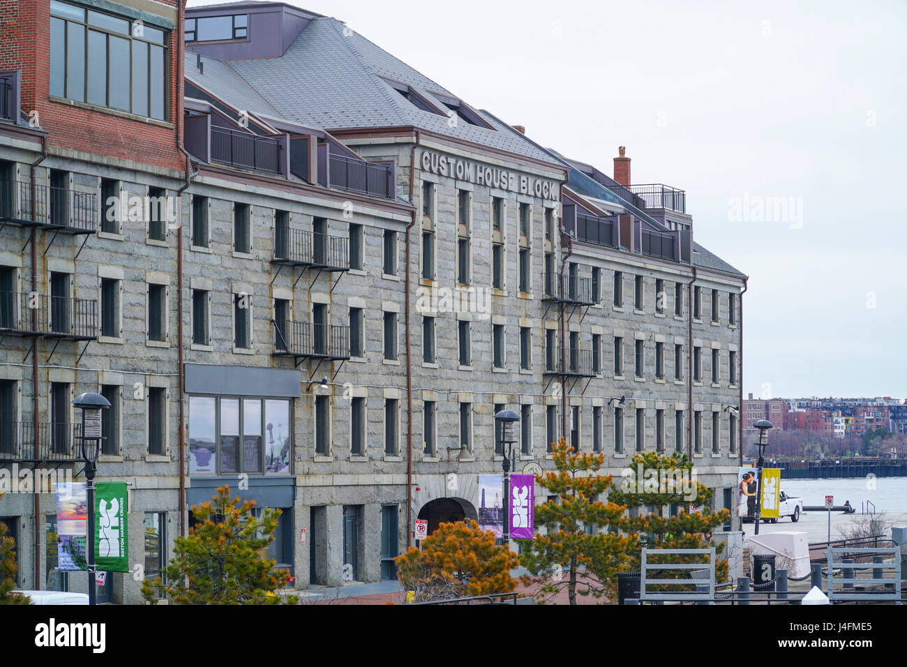 Custom House Block at Boston Harbor - BOSTON , MASSACHUSETTS Stock ...