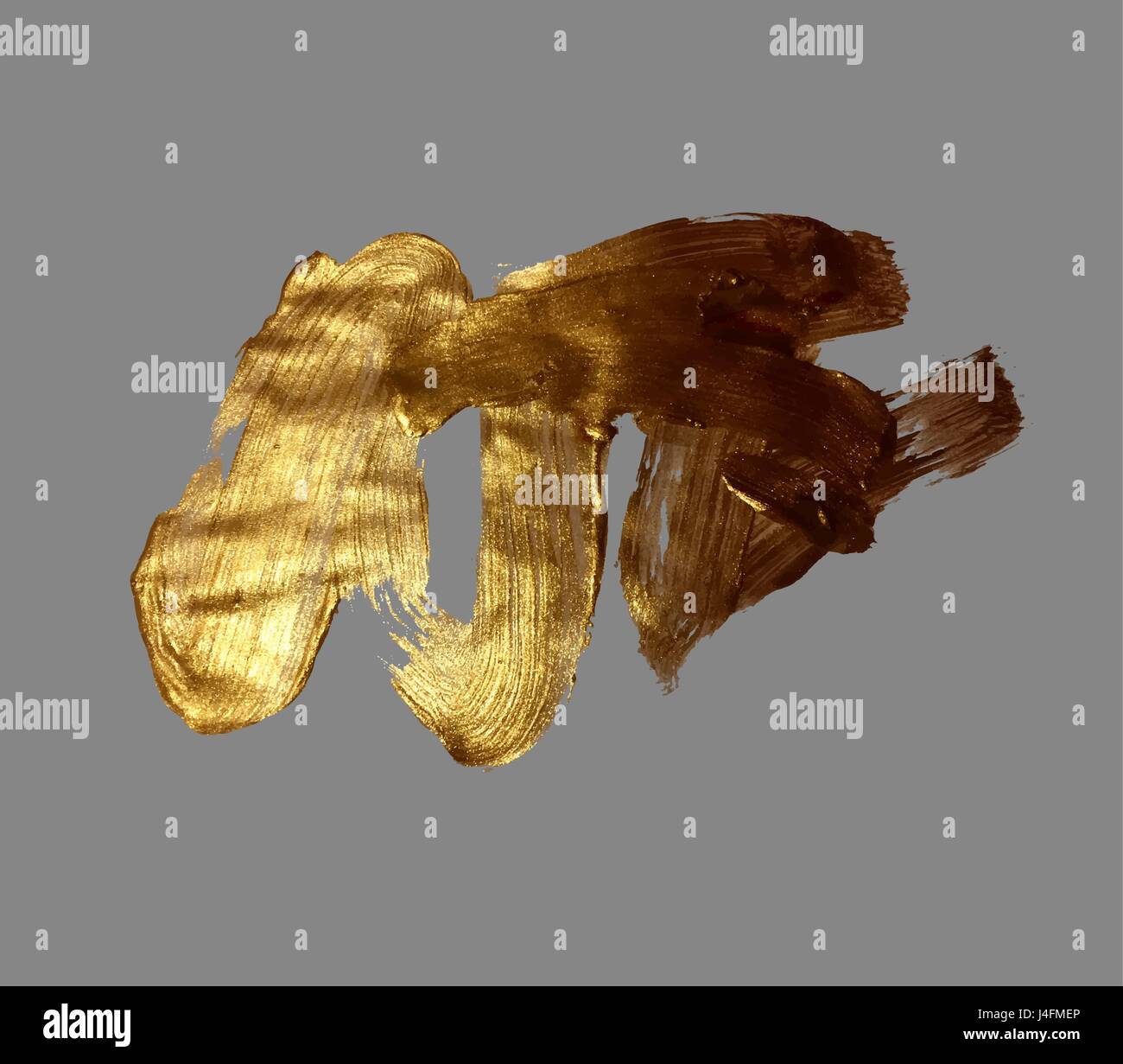 hand drawing gold brush stroke Stock Vector Image & Art - Alamy