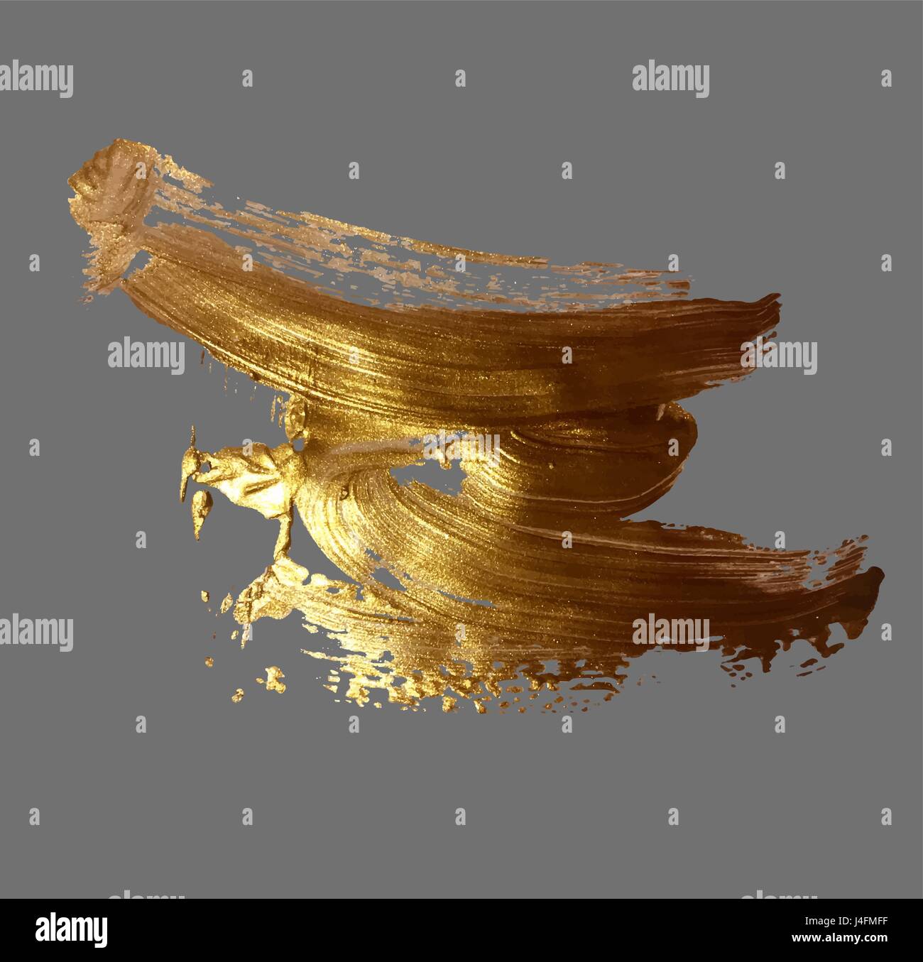Abstract gold brush stroke Stock Vector Images - Alamy