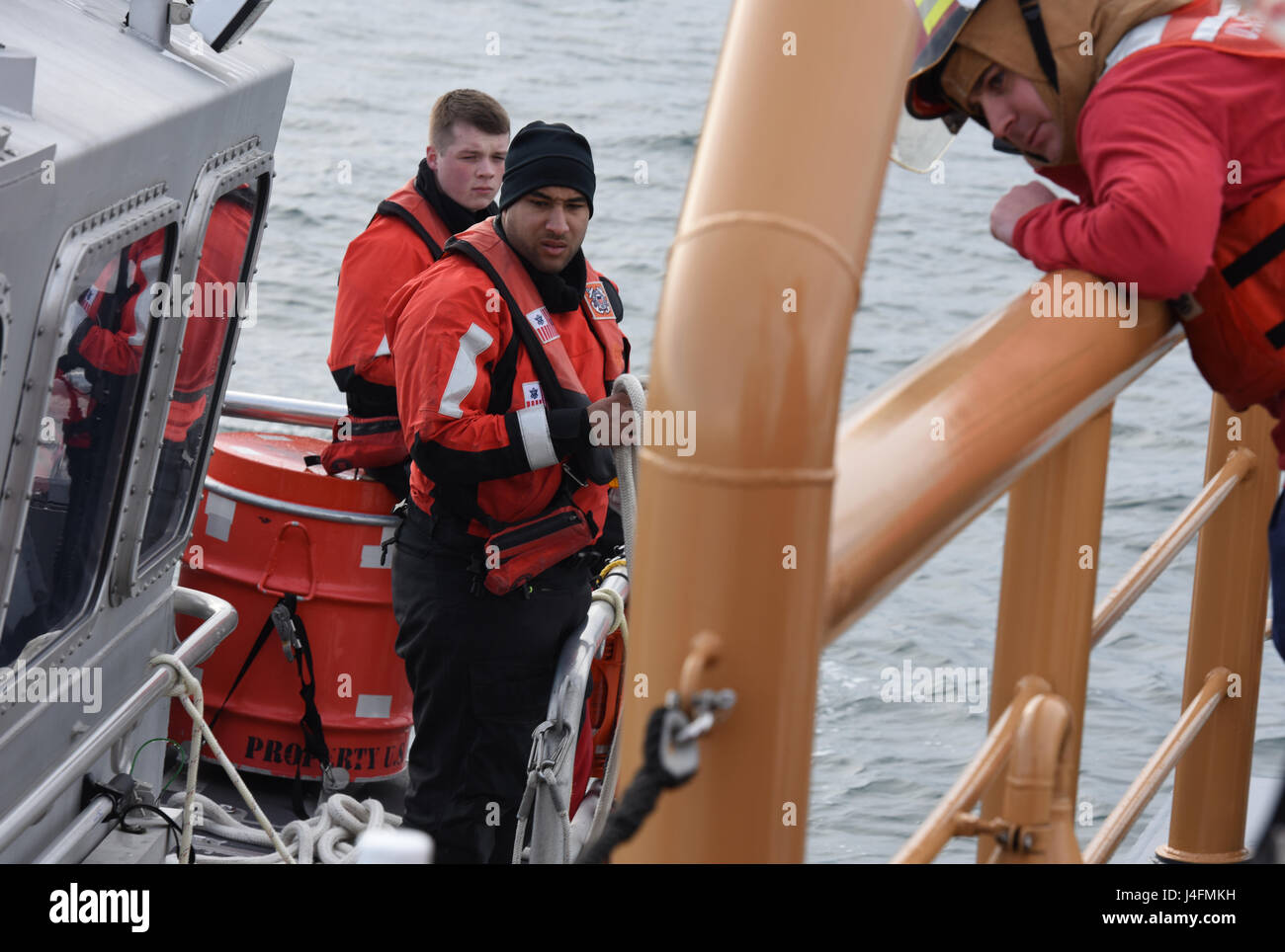 A Coast Guard Station Port Angeles crew aboard a 45-foot Response Boat ...